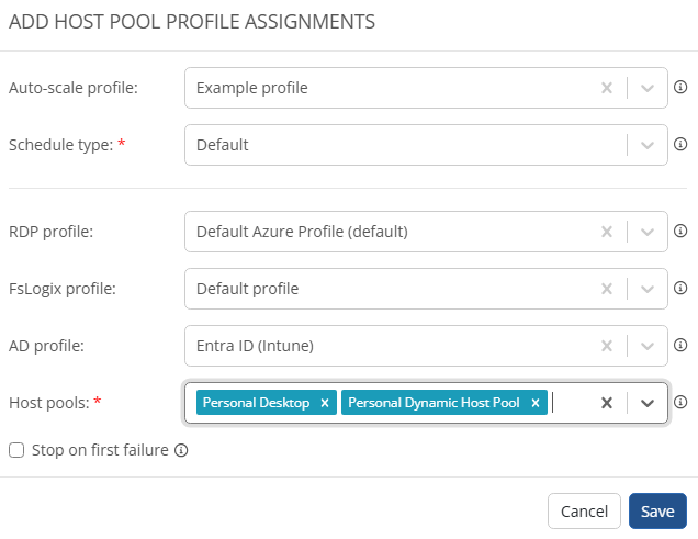 Manage host pool profiles